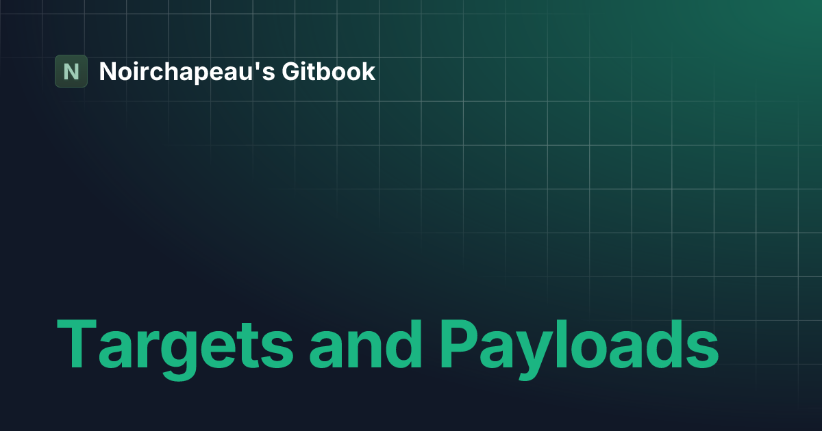 Targets and Payloads | Noirchapeau's Gitbook